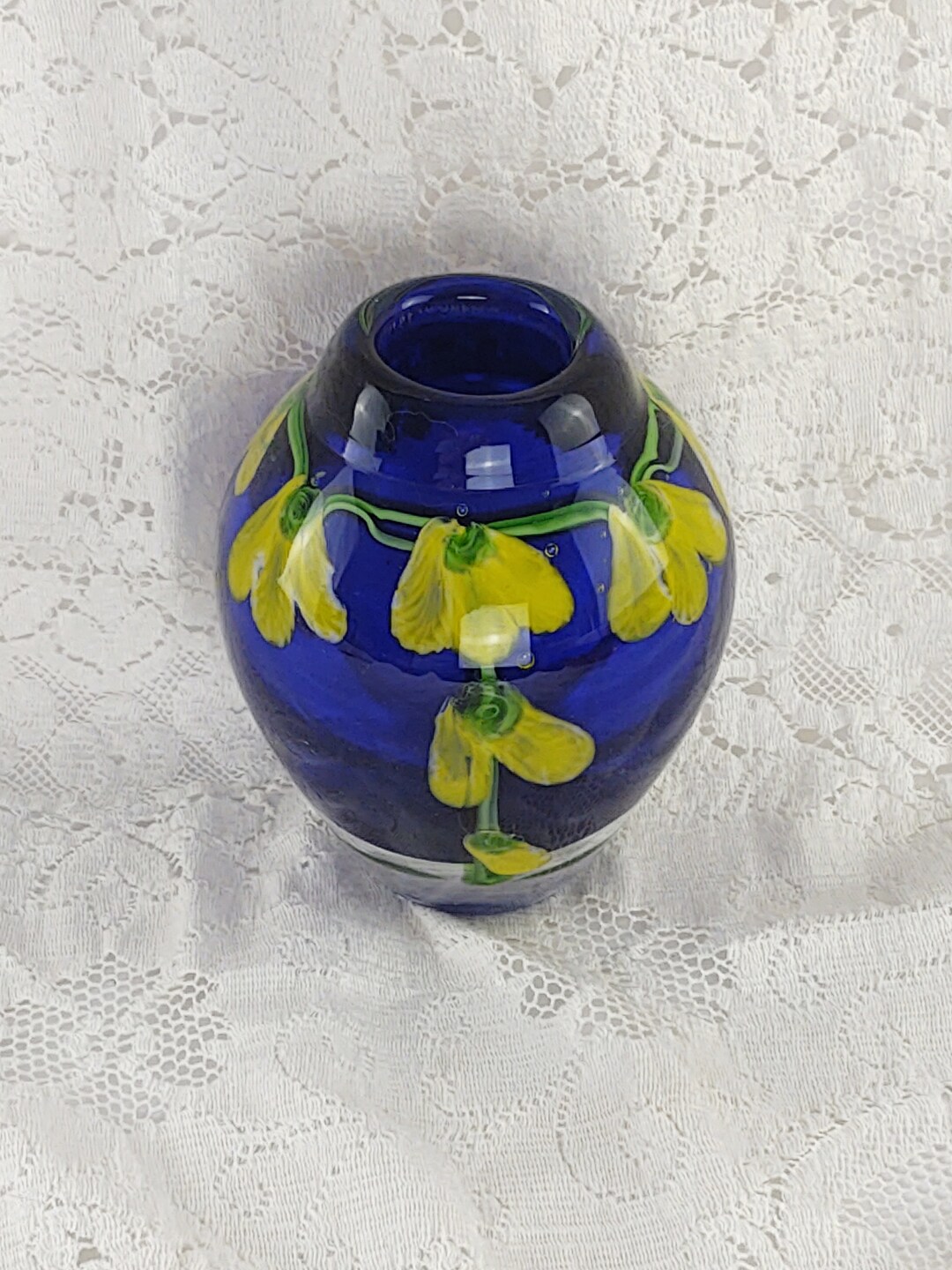 Kusak Art Glass Handblown Cobalt Cased Glass - Etsy