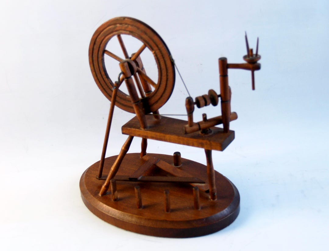 Spinning Wheel - Treadle Spinning Wheel - Miniature - Vintage - Free ...