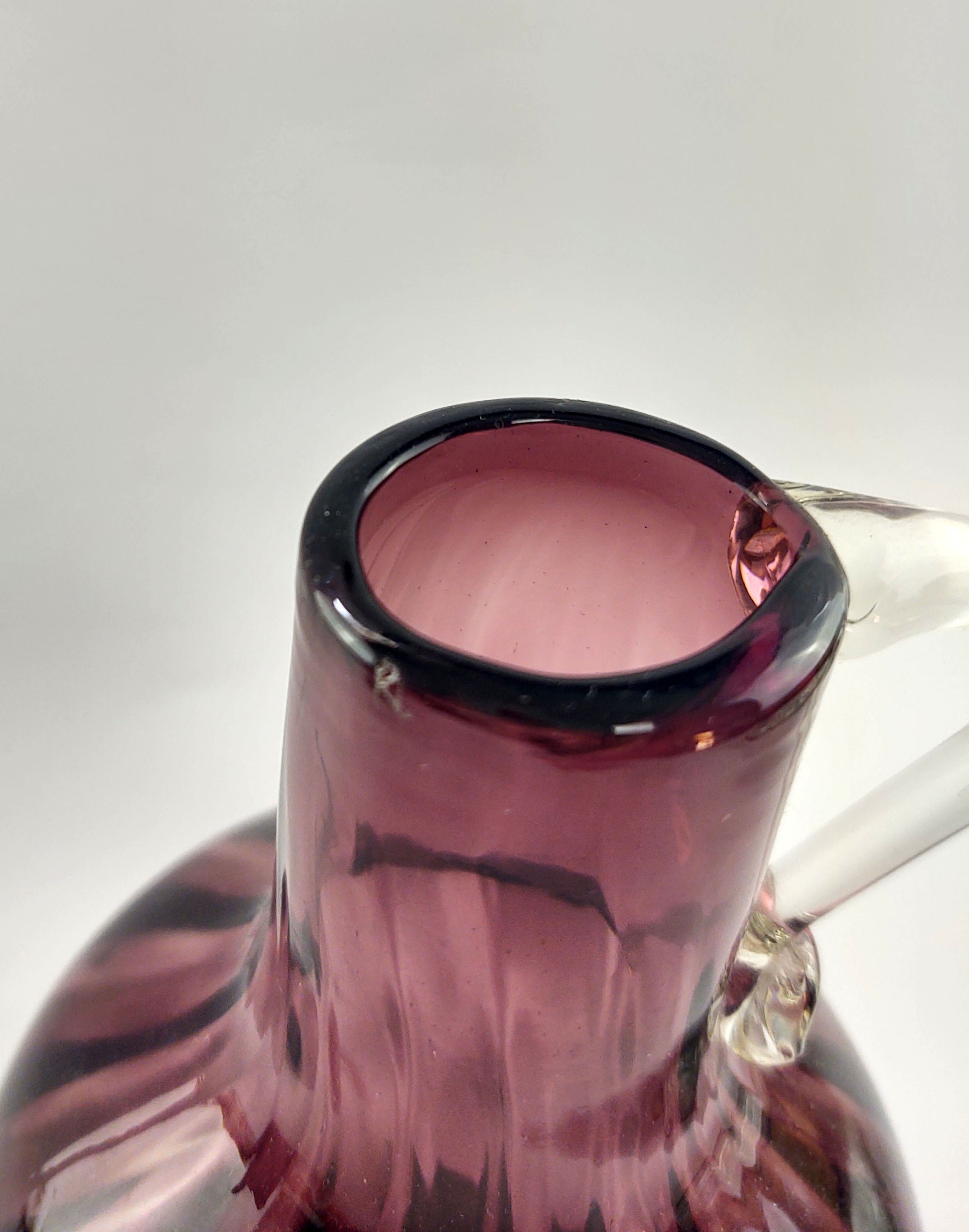Beacon Glass Company OMN No. 123 Purple Glass Optic Barrel Jug Hand ...