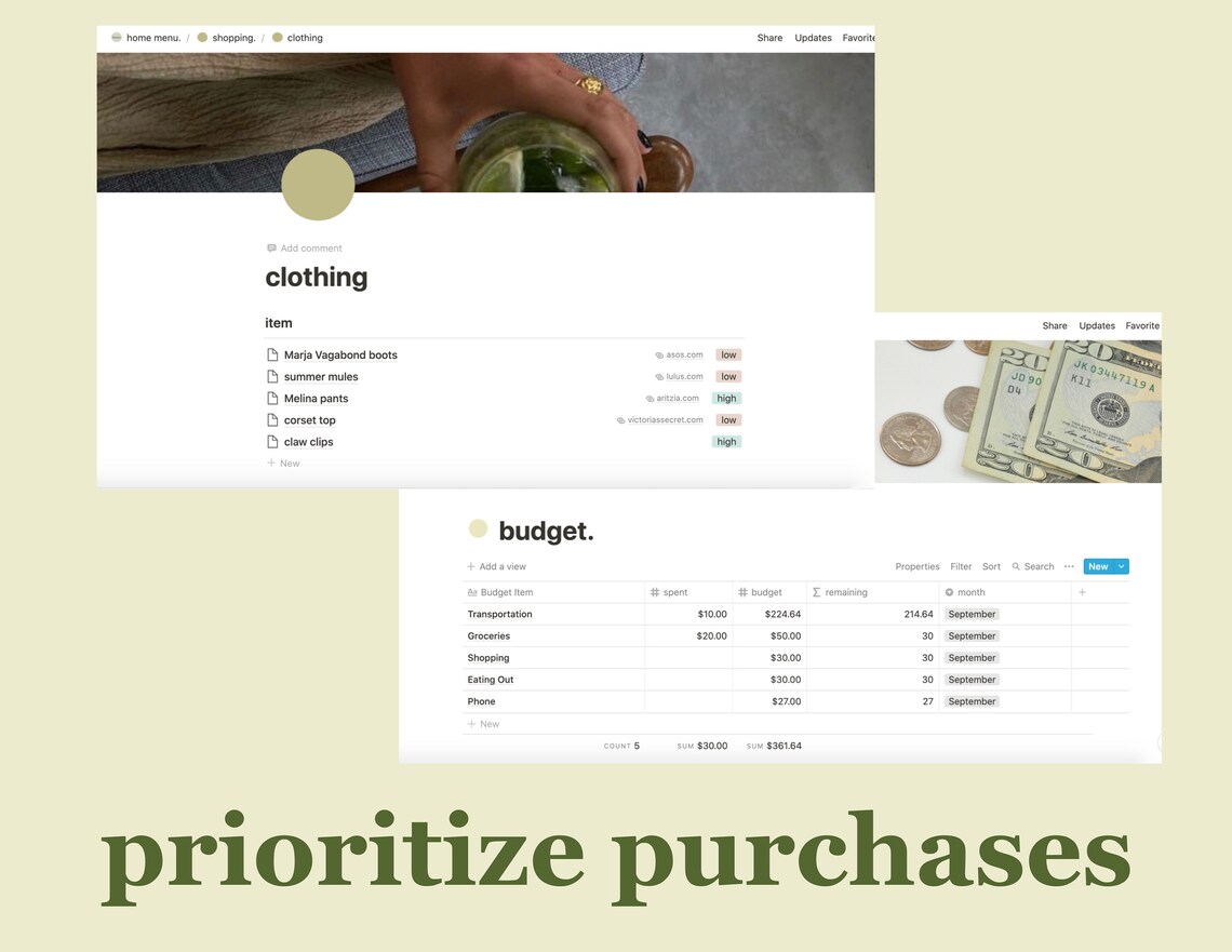ESSENTIALS NOTION PLANNER Template for Goals Daily Tasks - Etsy