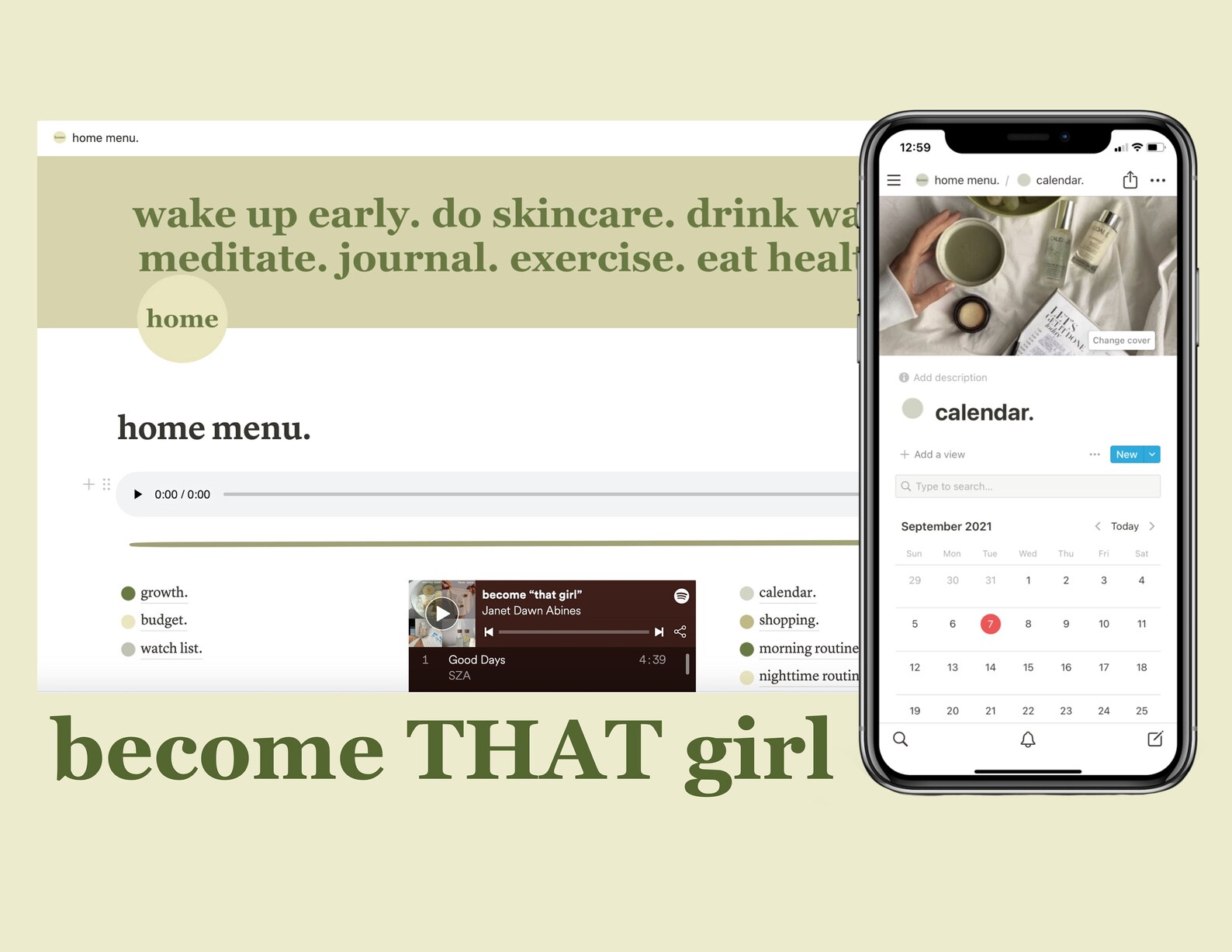 ESSENTIALS NOTION PLANNER Template for Goals Daily Tasks - Etsy