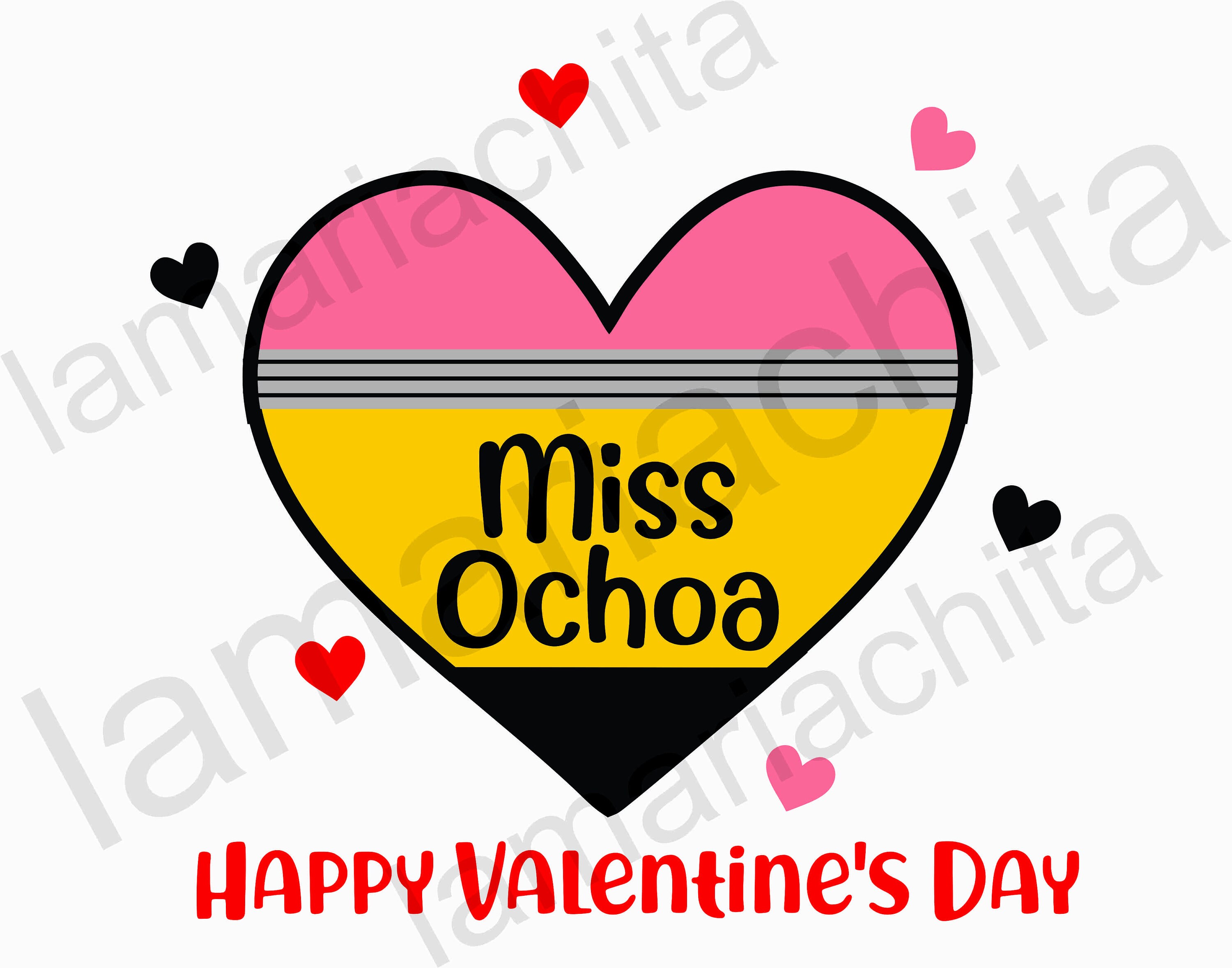 Happy Valentines Pencil Heart - Etsy