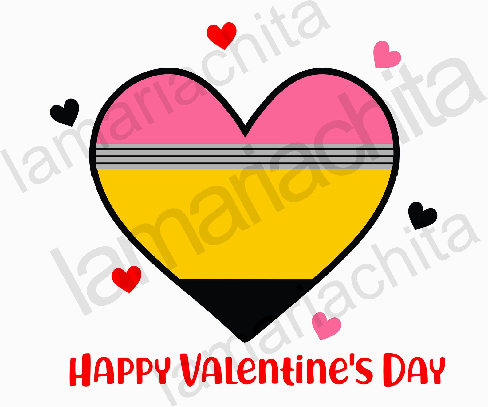 Happy Valentines Pencil Heart - Etsy