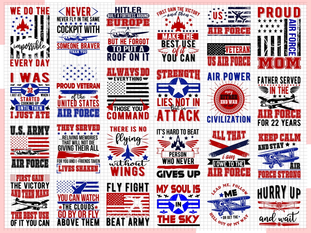 Air Force Design Bundle, Air Force Svg, 4th of July Svg, Air Force Svg ...