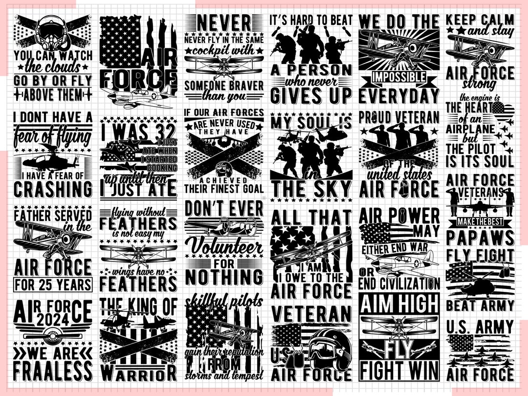 Air Force Design Bundle, Air Force Svg, 4th of July Svg, Air Force Svg ...