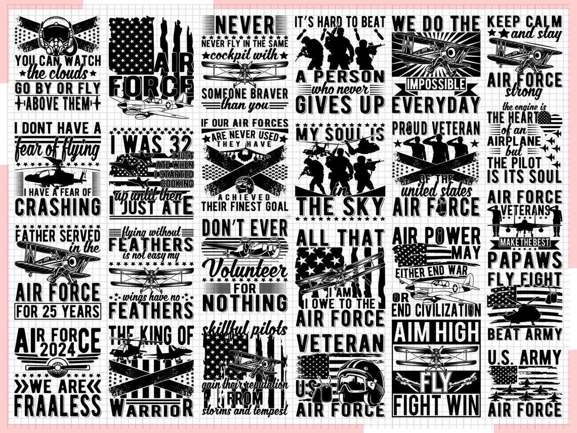 Air Force Design Bundle, Air Force Svg, 4th of July Svg, Air Force Svg ...