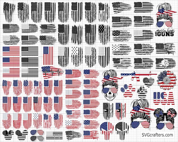 Bundle American Flag Svg Us Flag Svg USA Flag Clipart - Etsy
