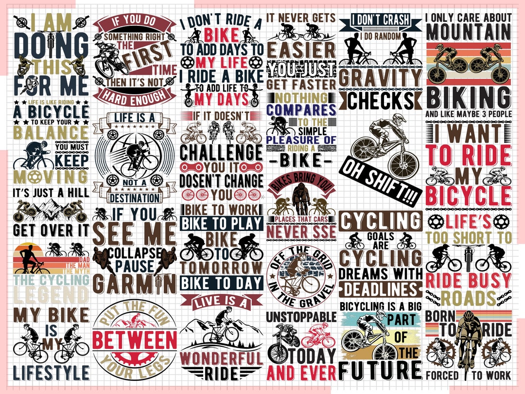 Bicycle Bundle SVG, Bicycle Svg, Biker Svg, Mountain Bike, Png ...