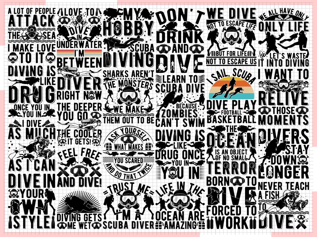 Scuba Diving Design Bundle, Underwater Svg, Scuba Dive SVG, Under Water ...
