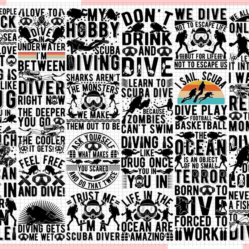 Scuba Diving Svg - Etsy
