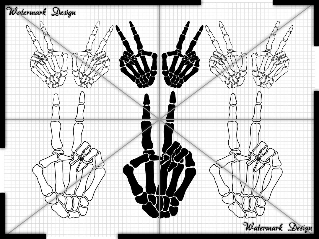 Skeleton Peace Hand Svg, Peace Sign Symbol Svg - Vector Clip Art Cut ...