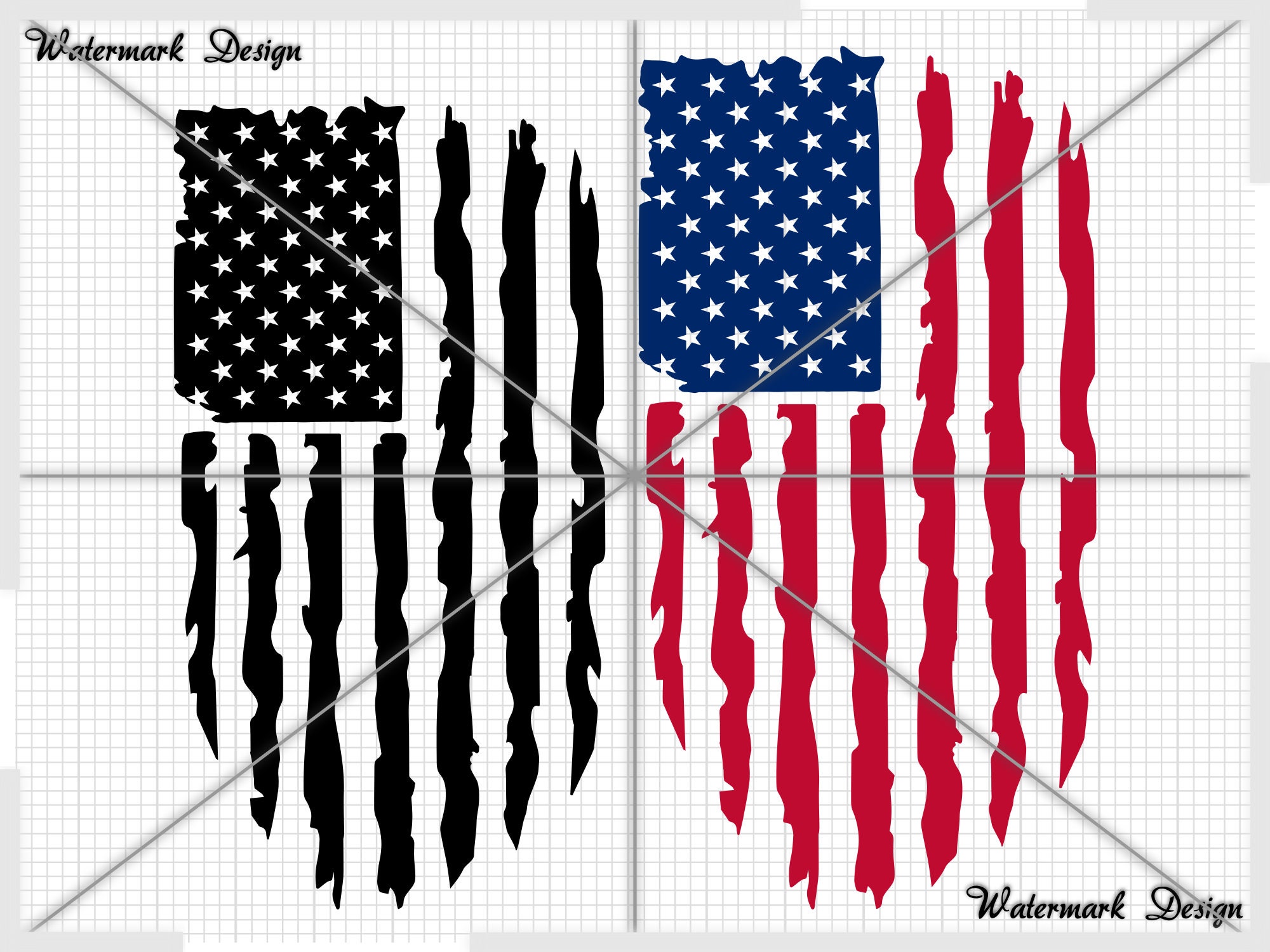 American Distressed Flag Distressed flag svg 4Th July usa | Etsy