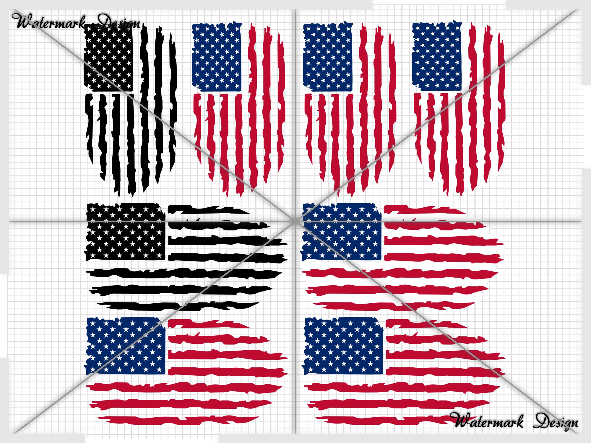 American Distressed Flag Distressed flag svg 4Th July usa | Etsy