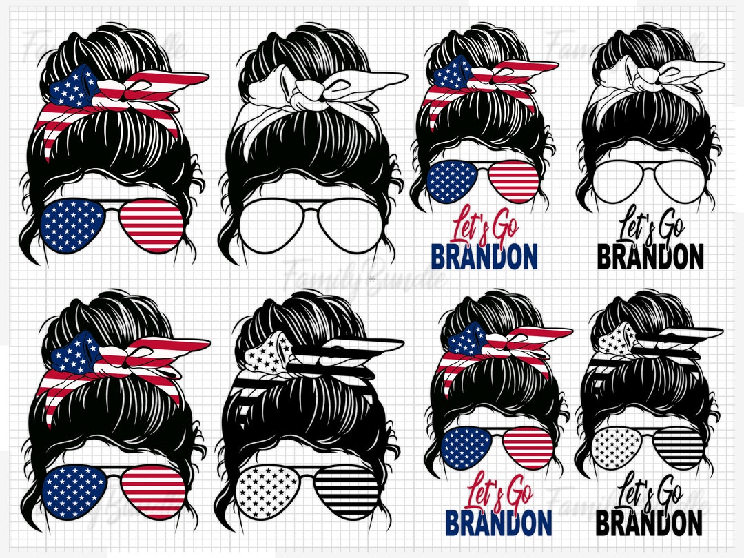 Messy Bun Brandon, Let's Go Brandon Messy Bun Design for Digital ...
