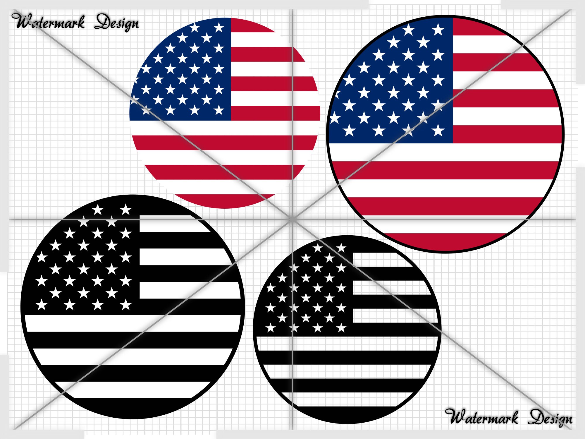 American Flag Circle Distressed flag svg 4Th July usa flag | Etsy