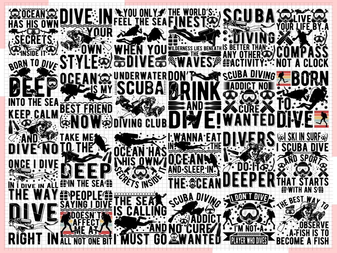 Scuba Diving Design Bundle, Underwater Svg, Scuba Dive SVG, Under Water ...