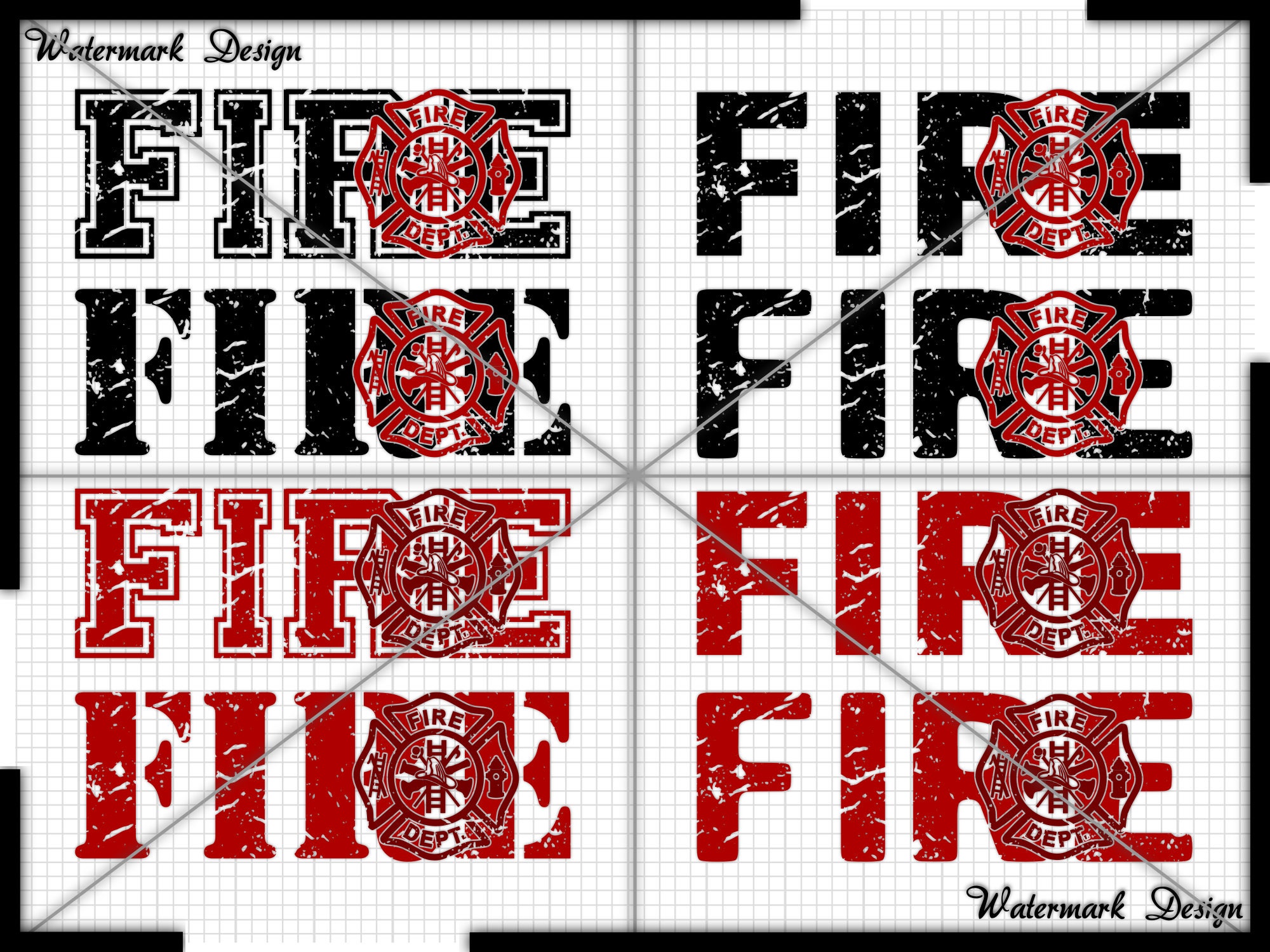 Fire Fighter Word FIRE With Firefighter Logo Design for Digital ...