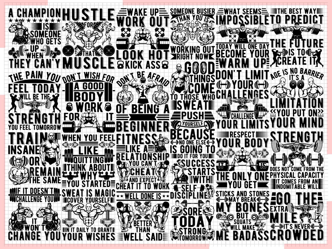 Fitness Svg, Gym SVG Bundle, Fit SVG, Exercise Svg, No Pain No Gain Svg ...