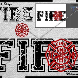 Fire Fighter Word FIRE With Firefighter Logo Design for Digital ...
