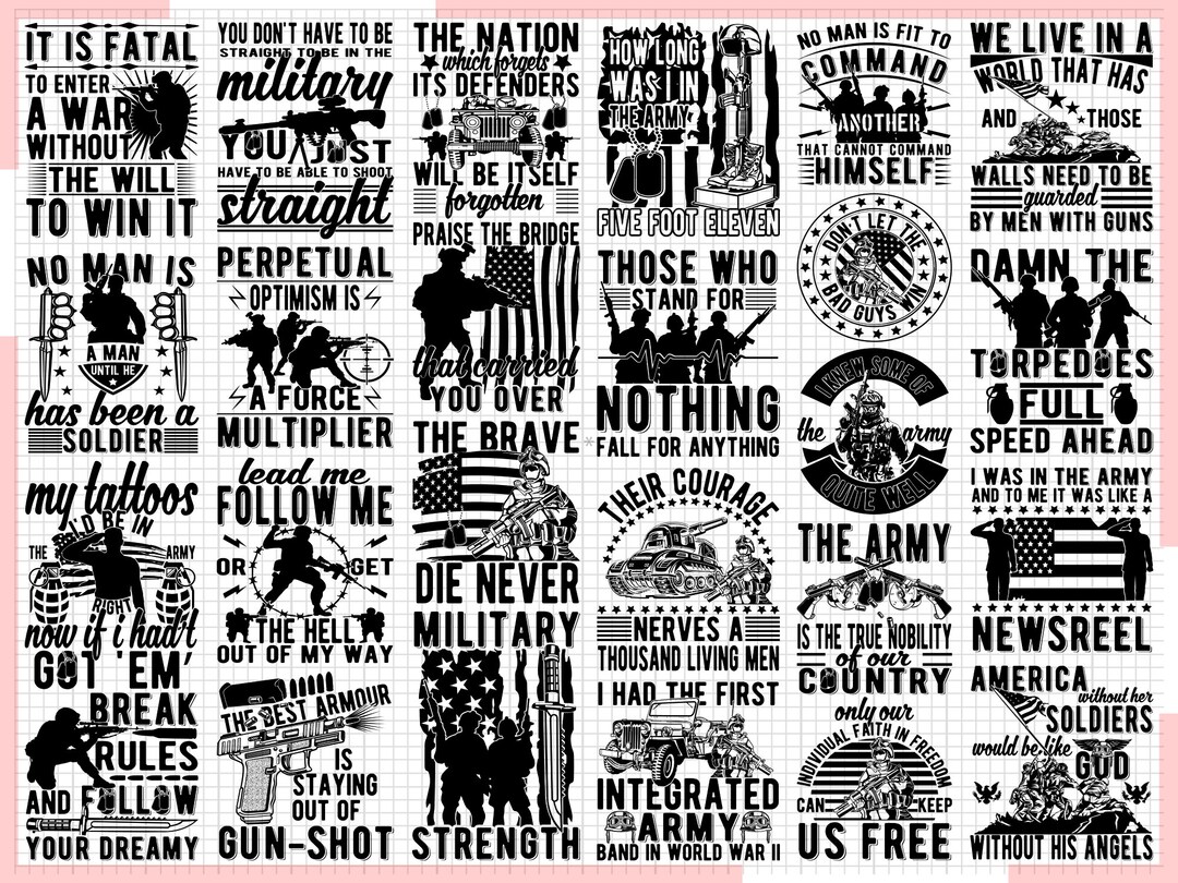 Military Design Bundle, Military Svg Bundle, Patriotic Svg, Army ...