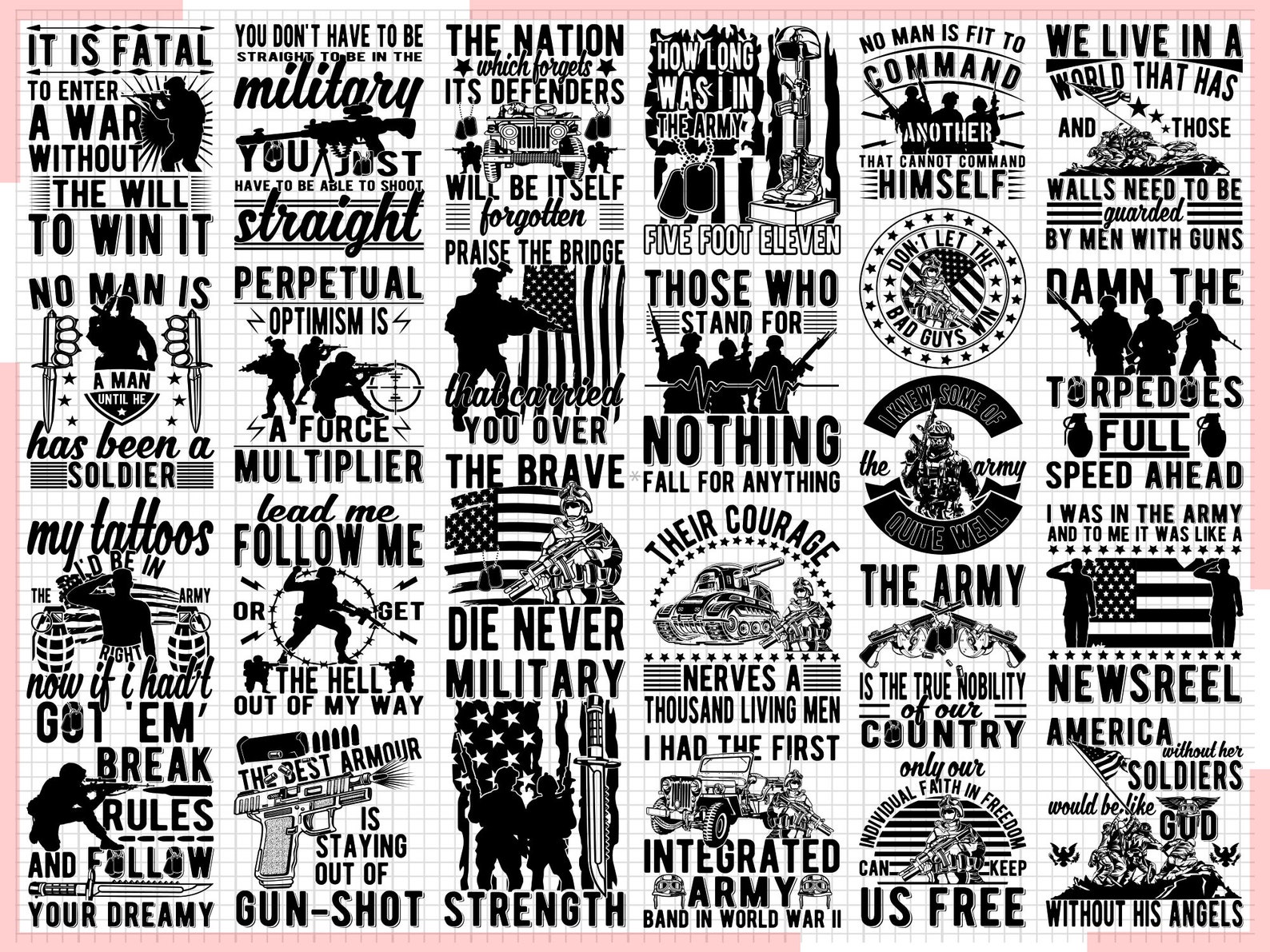 Military Design Bundle, Military Svg Bundle, Patriotic Svg, Army ...