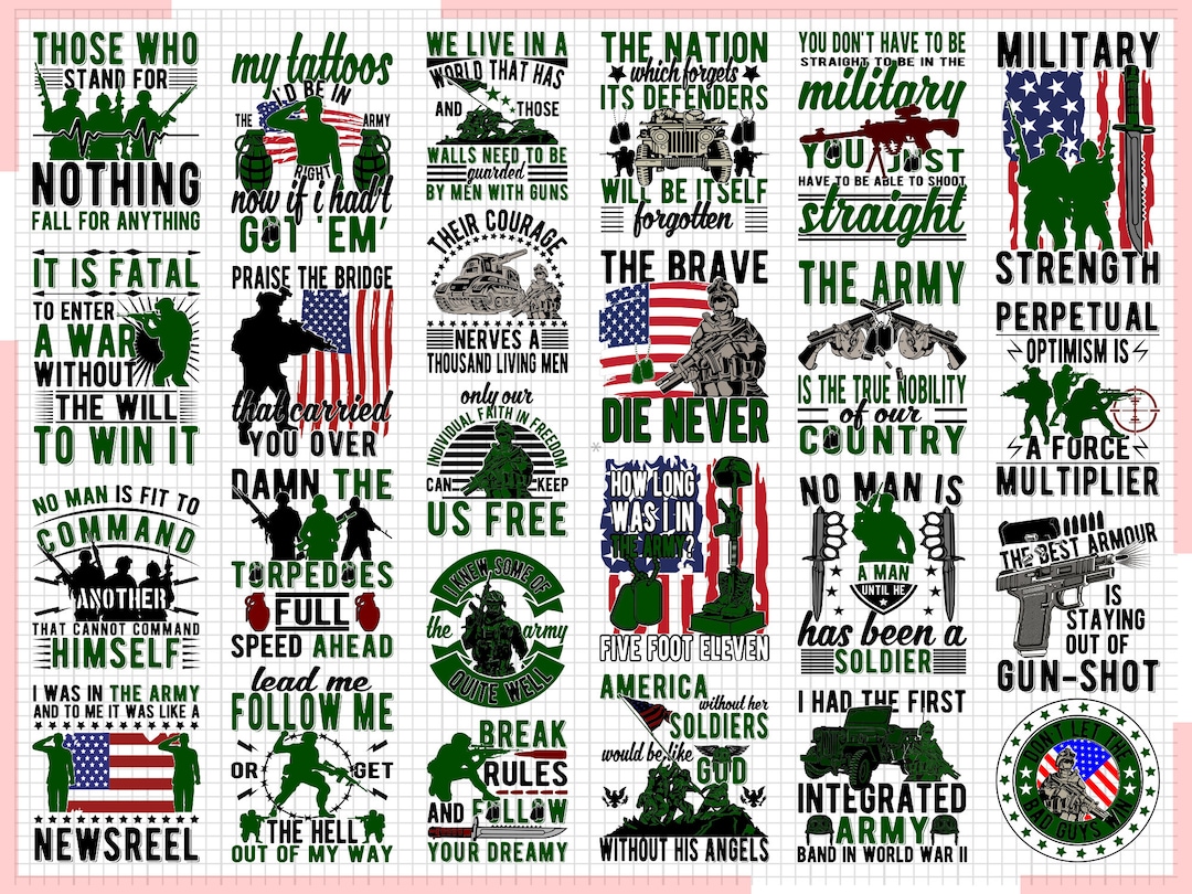 Military Design Bundle, Military Svg Bundle, Patriotic Svg, Army ...