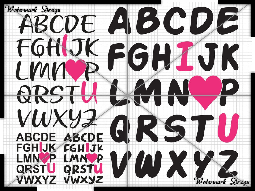 I Love You in Alphabet ABC I Love You Design for Digital Download - Q1 ...
