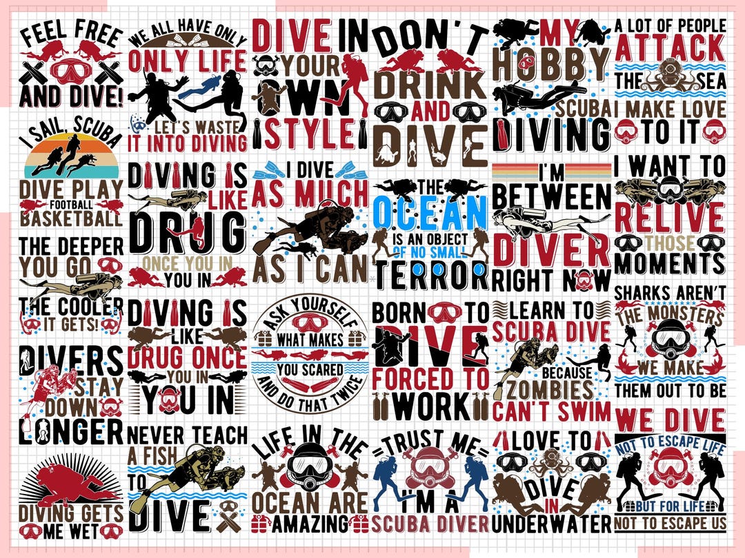 Scuba Diving Design Bundle, Underwater Svg, Scuba Dive SVG, Under Water ...