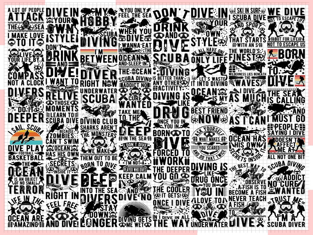 Scuba Diving Design Bundle, Underwater Svg, Scuba Dive SVG, Under Water ...