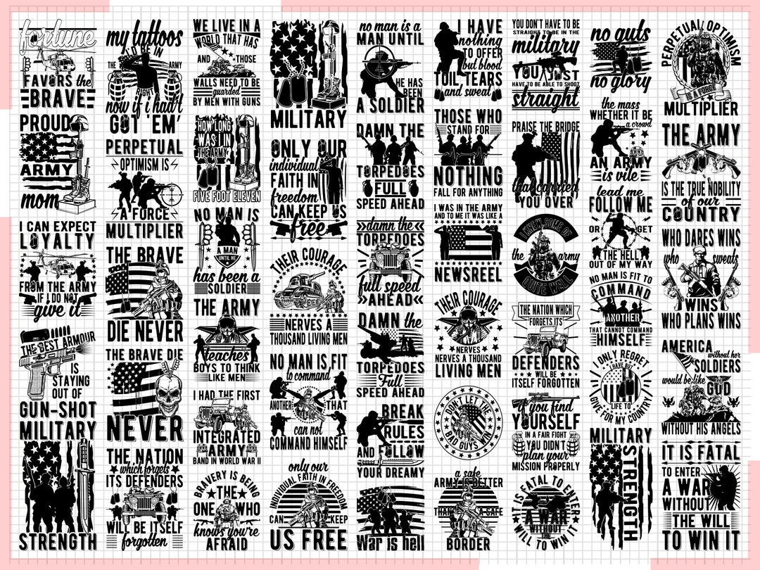 Military Design Bundle, Military Svg Bundle, Patriotic Svg, Army ...