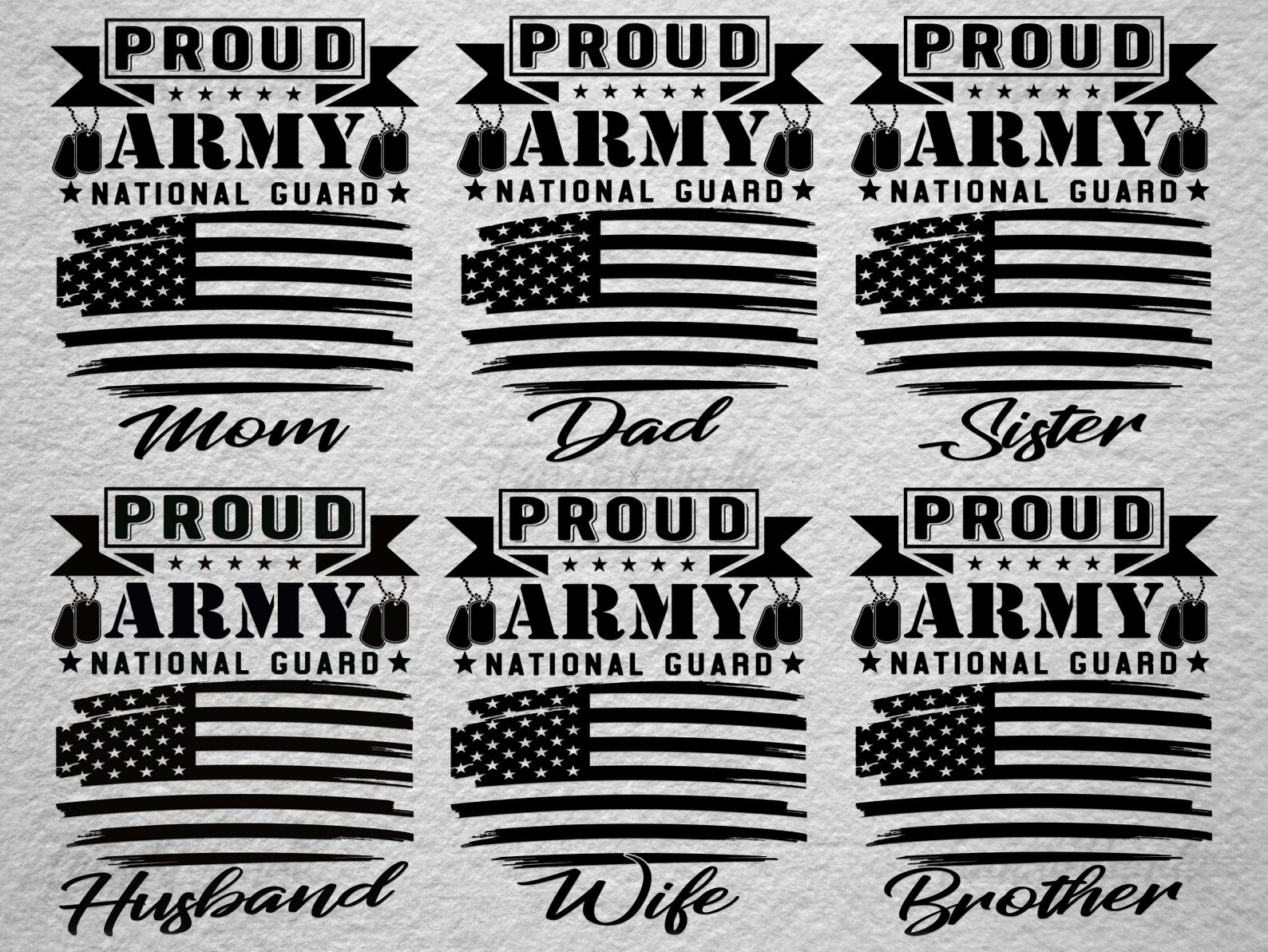 Proud Army National Guard Family Mom Dad Brother Sister Husband Wife ...