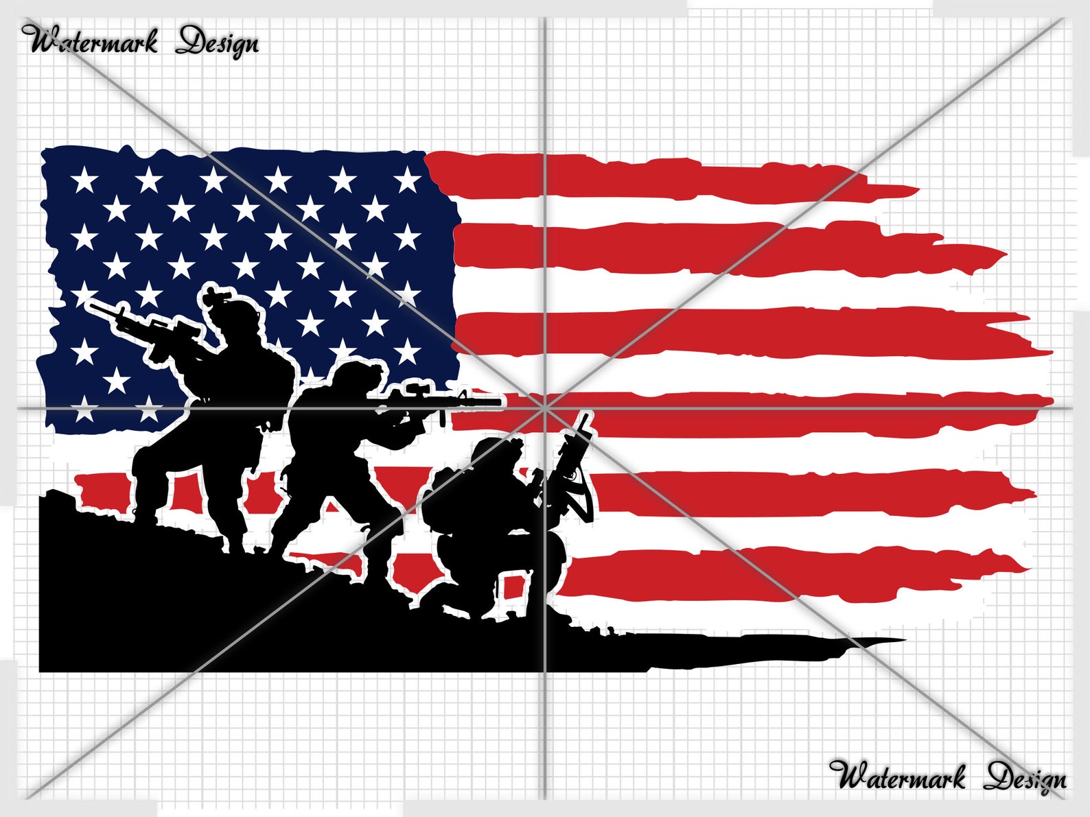 American flag distress with 3 soldier Distressed flag svg | Etsy