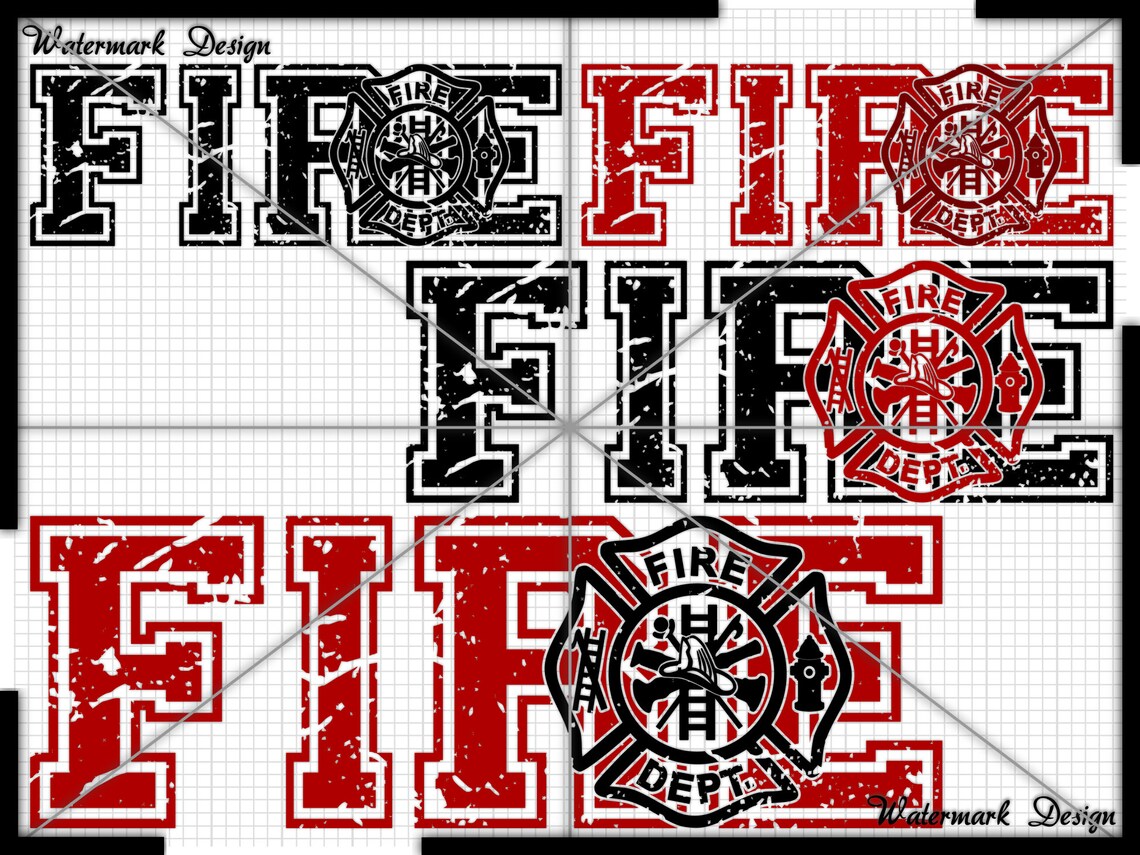 Fire Fighter Word FIRE With Firefighter Logo Design for Digital ...