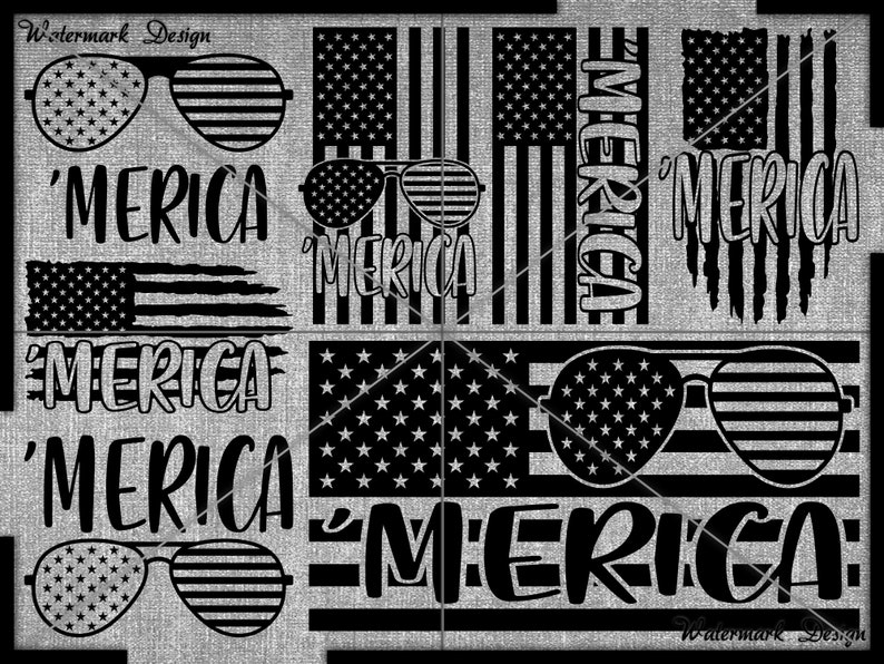 Merica Flag Distressted Svg 4th July Svg Vector Clip Art Cut - Etsy