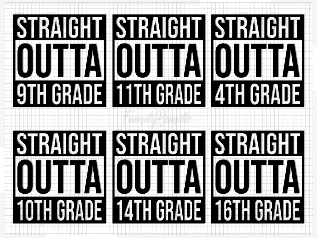 Straight Outta 1st Grade to 16th Grade, Grade Svg, Back to School Svg ...