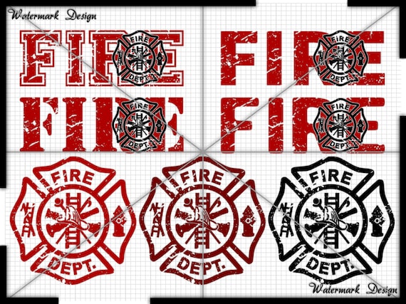 Fire Fighter Word FIRE With Firefighter Logo Design for - Etsy