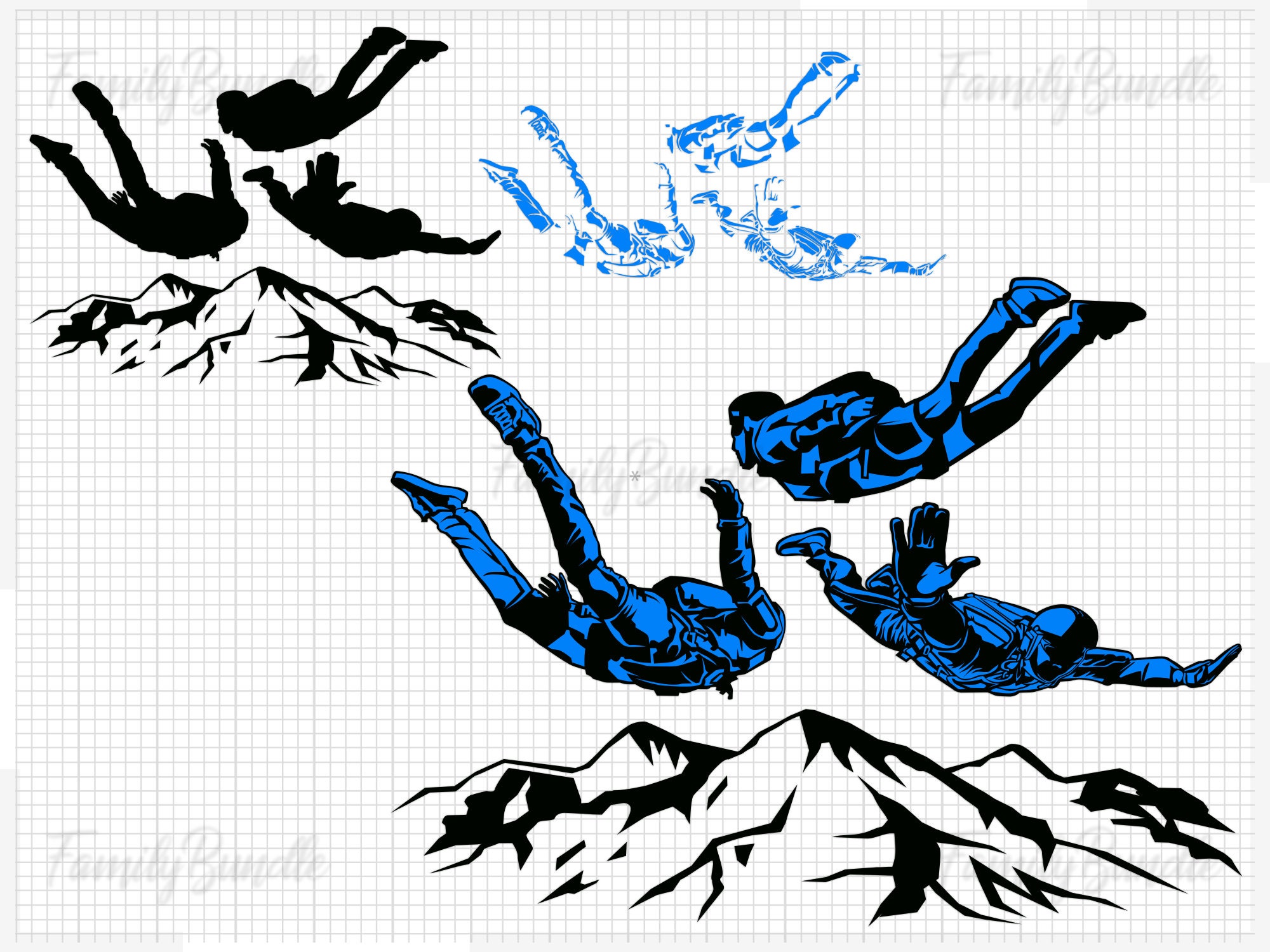 Sky Dive Man Sky Dive SVG 2 Thumbs up SVG Extreme Sport Svg - Etsy