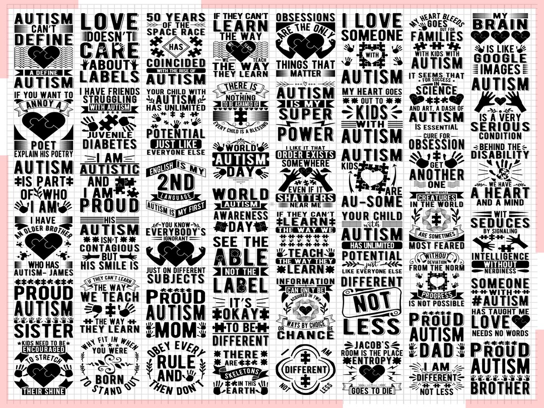 Autism Design Bundle, Autism Vector, Autism Svg, Autism Puzzle Svg, Be ...