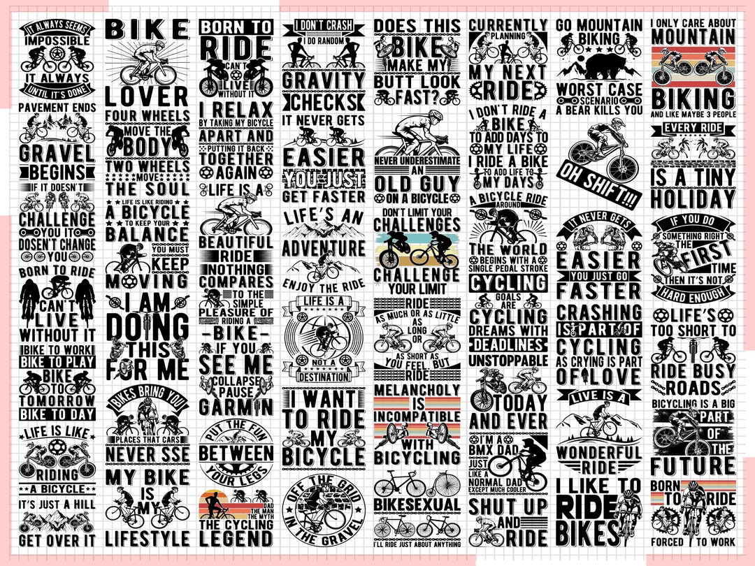 Bicycle Bundle SVG, Bicycle Svg, Biker Svg, Mountain Bike, Png ...
