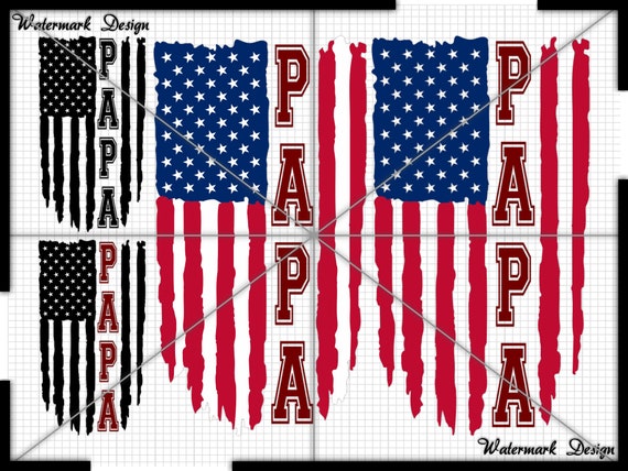 PAPA Word at Flag America United Stated Distressed Flag PAPA - Etsy