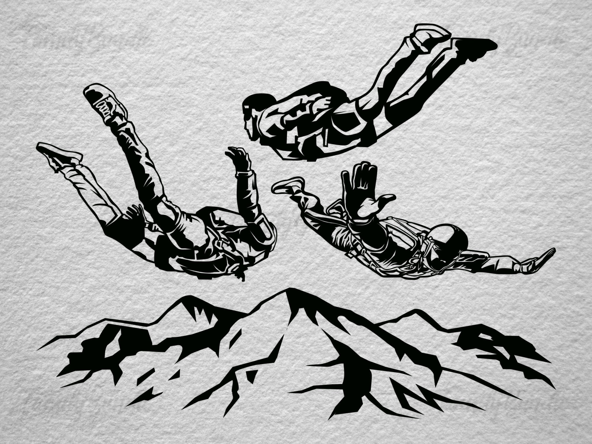 Sky Dive Man Sky Dive SVG 2 Thumbs up SVG Extreme Sport Svg - Etsy