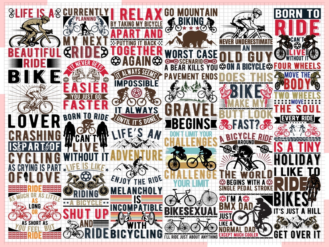 Bicycle Bundle SVG, Bicycle Svg, Biker Svg, Mountain Bike, Png ...