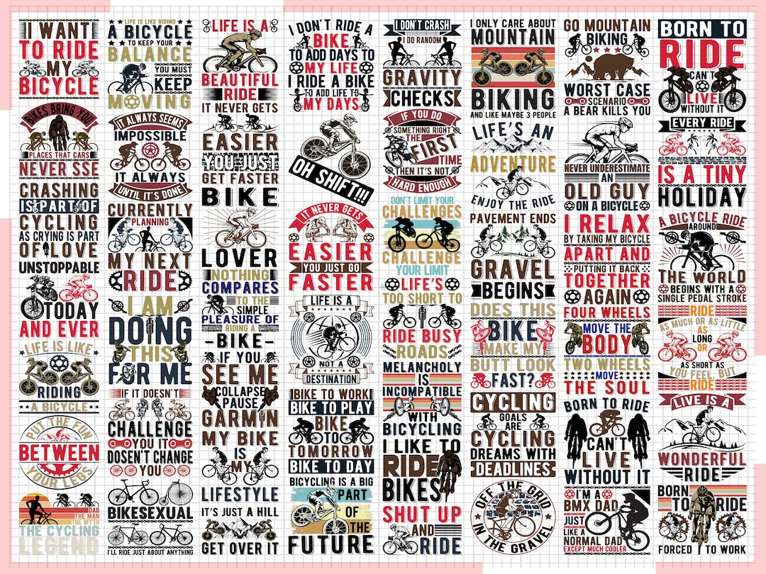 Bicycle Bundle SVG, Bicycle Svg, Biker Svg, Mountain Bike, Png ...