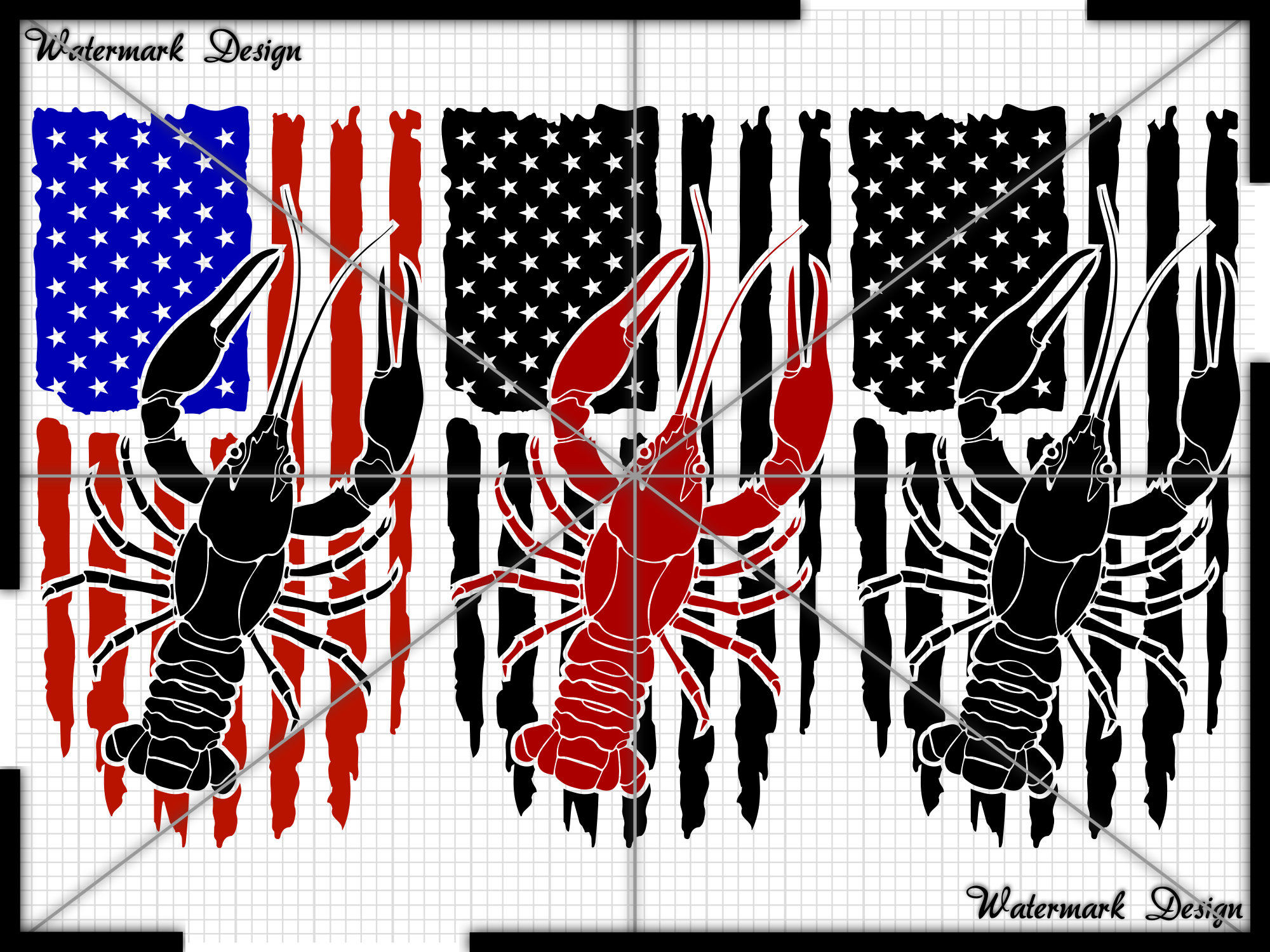 Instant Download Crawfish SVG Regular and Distressed Vinyl Cutter Cut ...