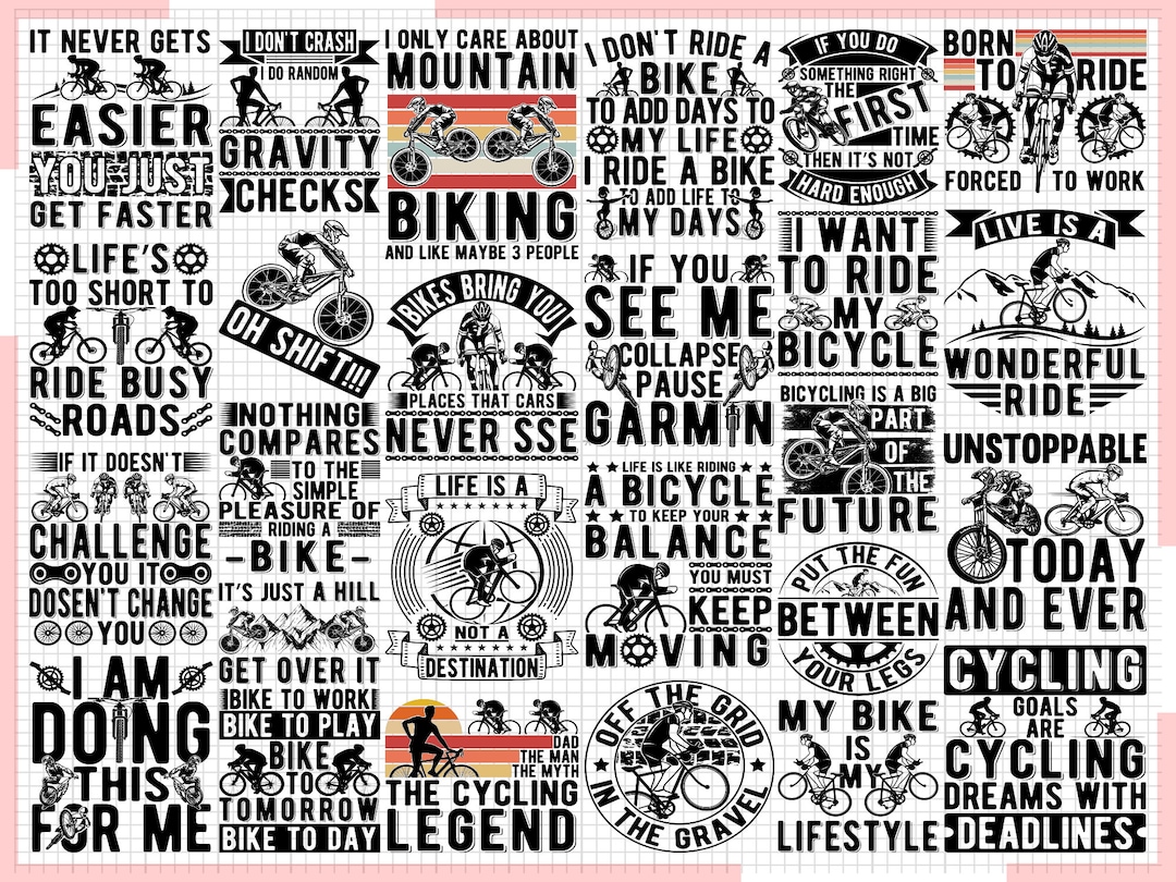 Bicycle Bundle SVG, Bicycle Svg, Biker Svg, Mountain Bike, Png ...