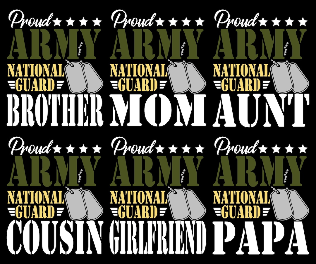 Proud Army National Guard Father Mother Mom Dad Papa Mama, Uncle Aunt ...