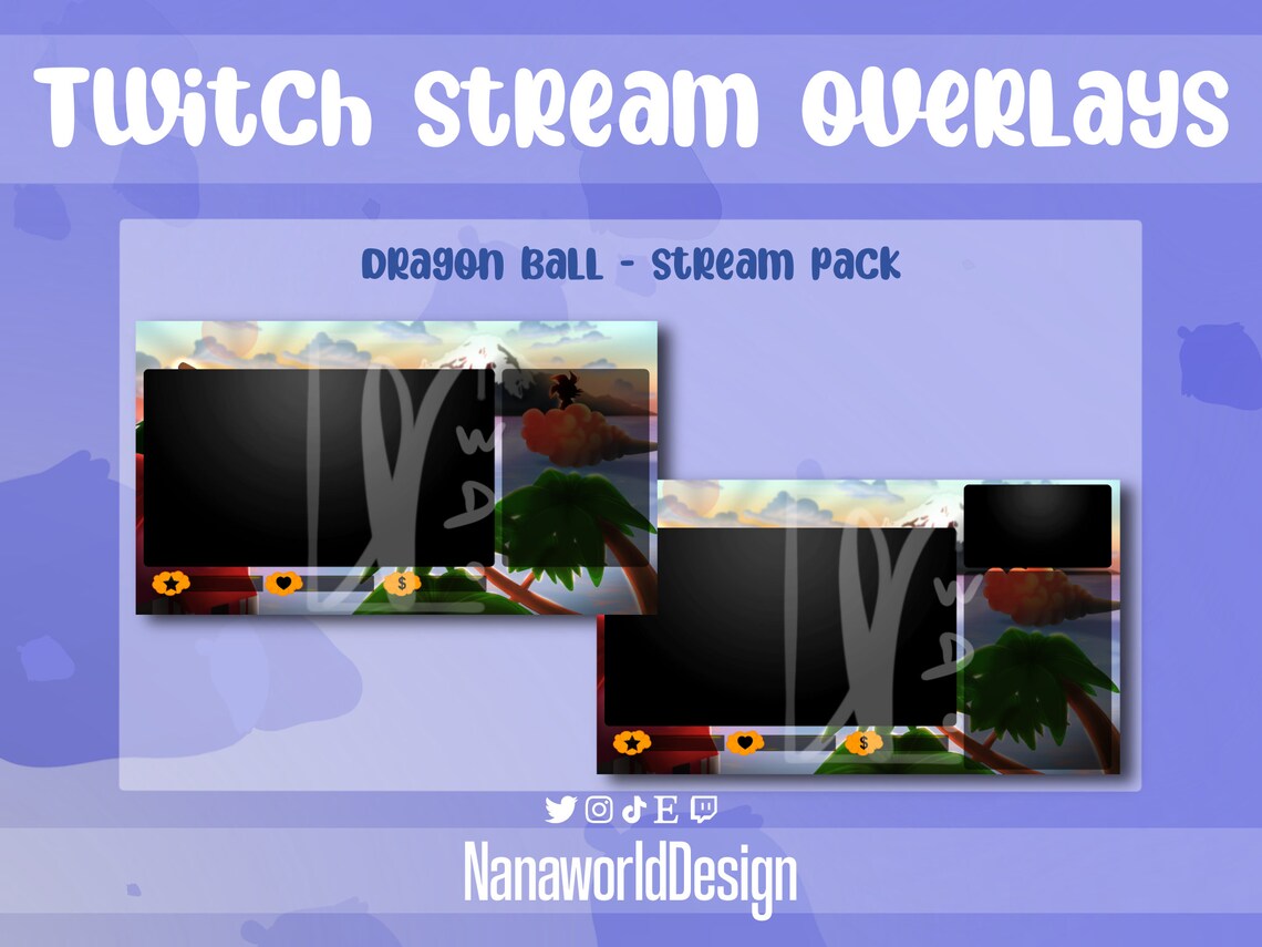 Overlay Dragon Ball Twitch Stream Pack Overlay gaming Just | Etsy