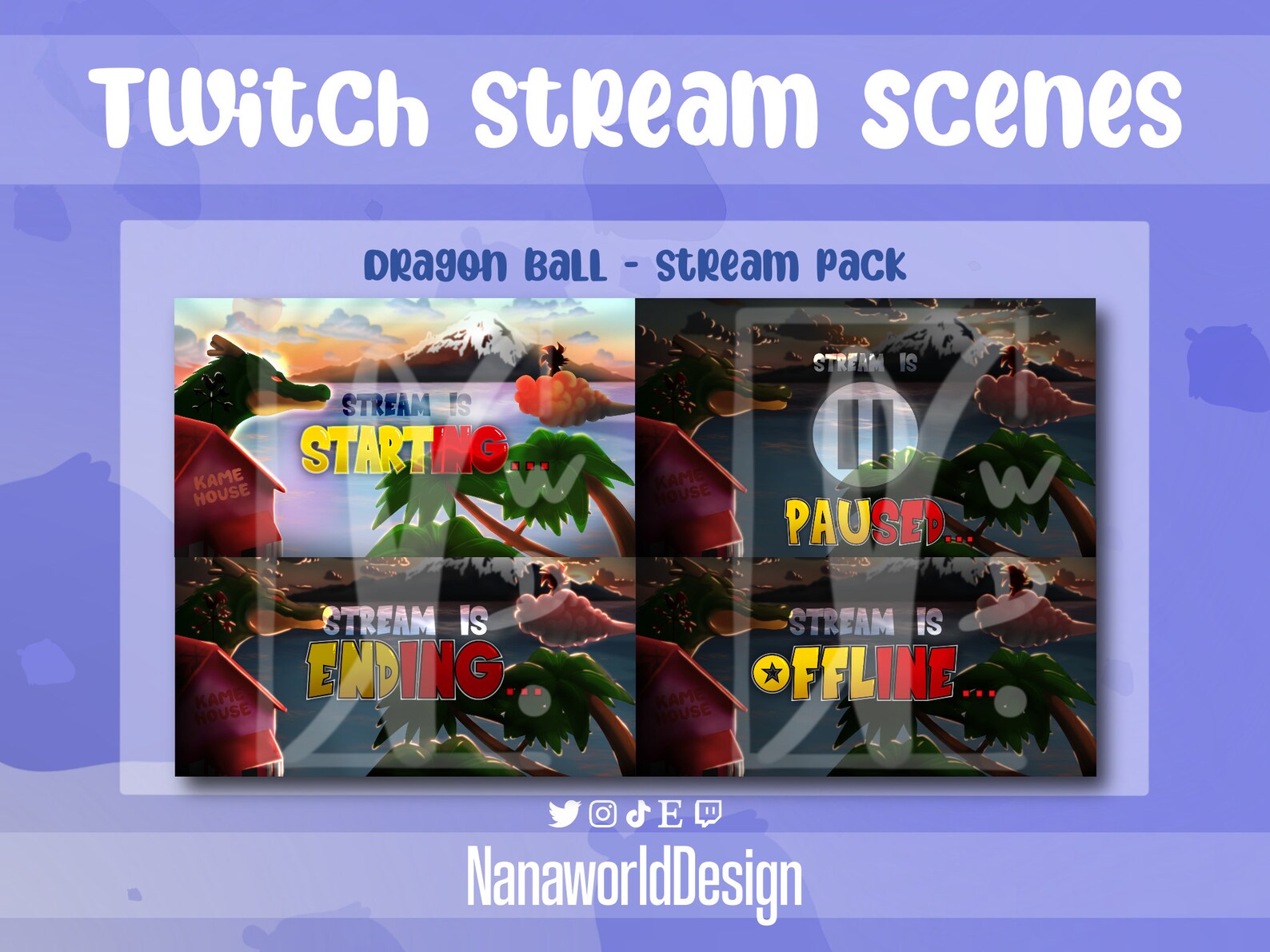 Overlay Dragon Ball Twitch Stream Pack Overlay gaming Just | Etsy