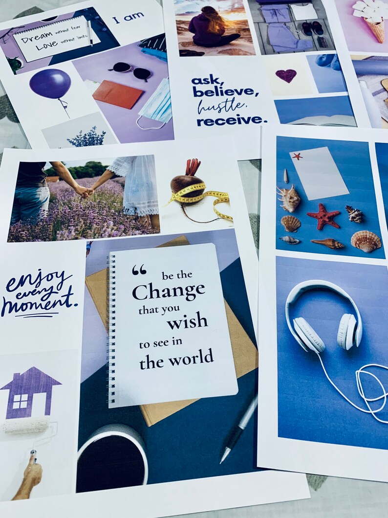 Vision Board Kit Vision Board Printable Law Of Attraction Etsy