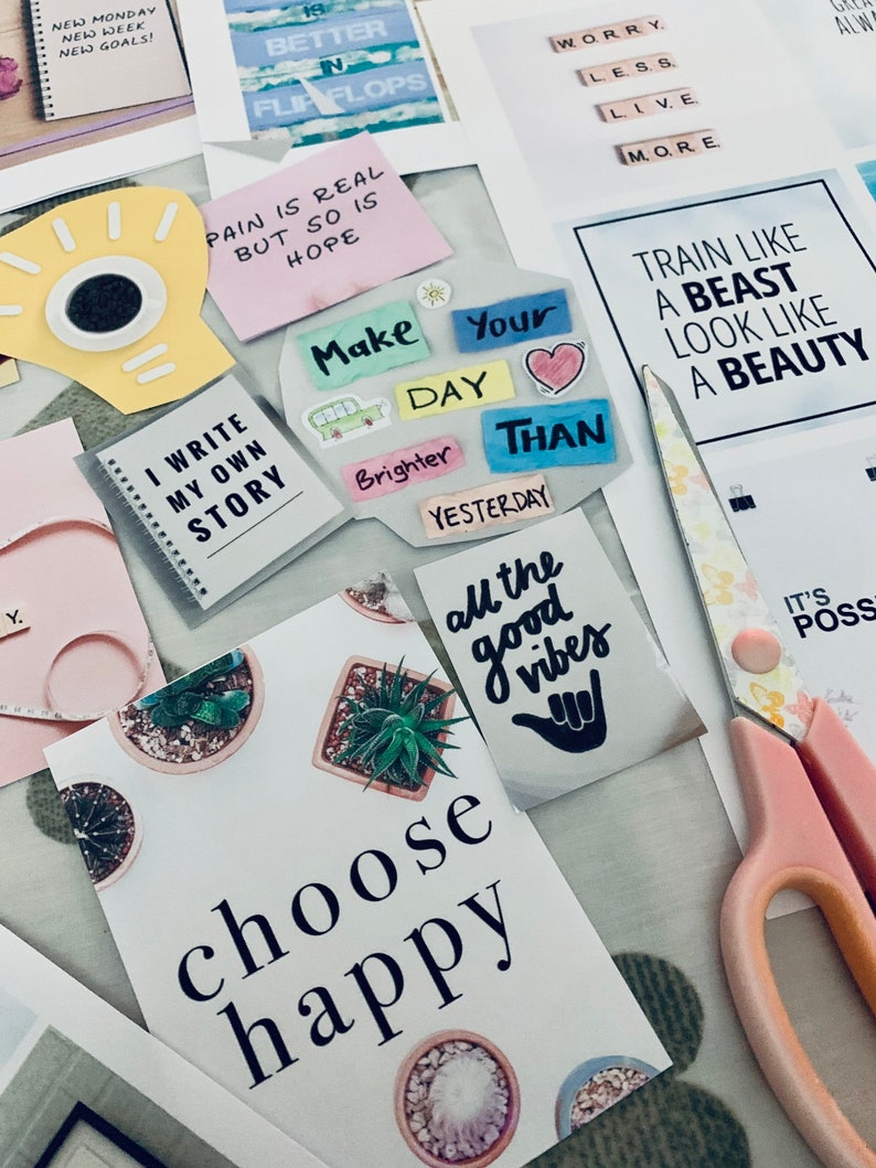 Vision Board Kit Vision Board Printable Vision Board Cards | Etsy Canada